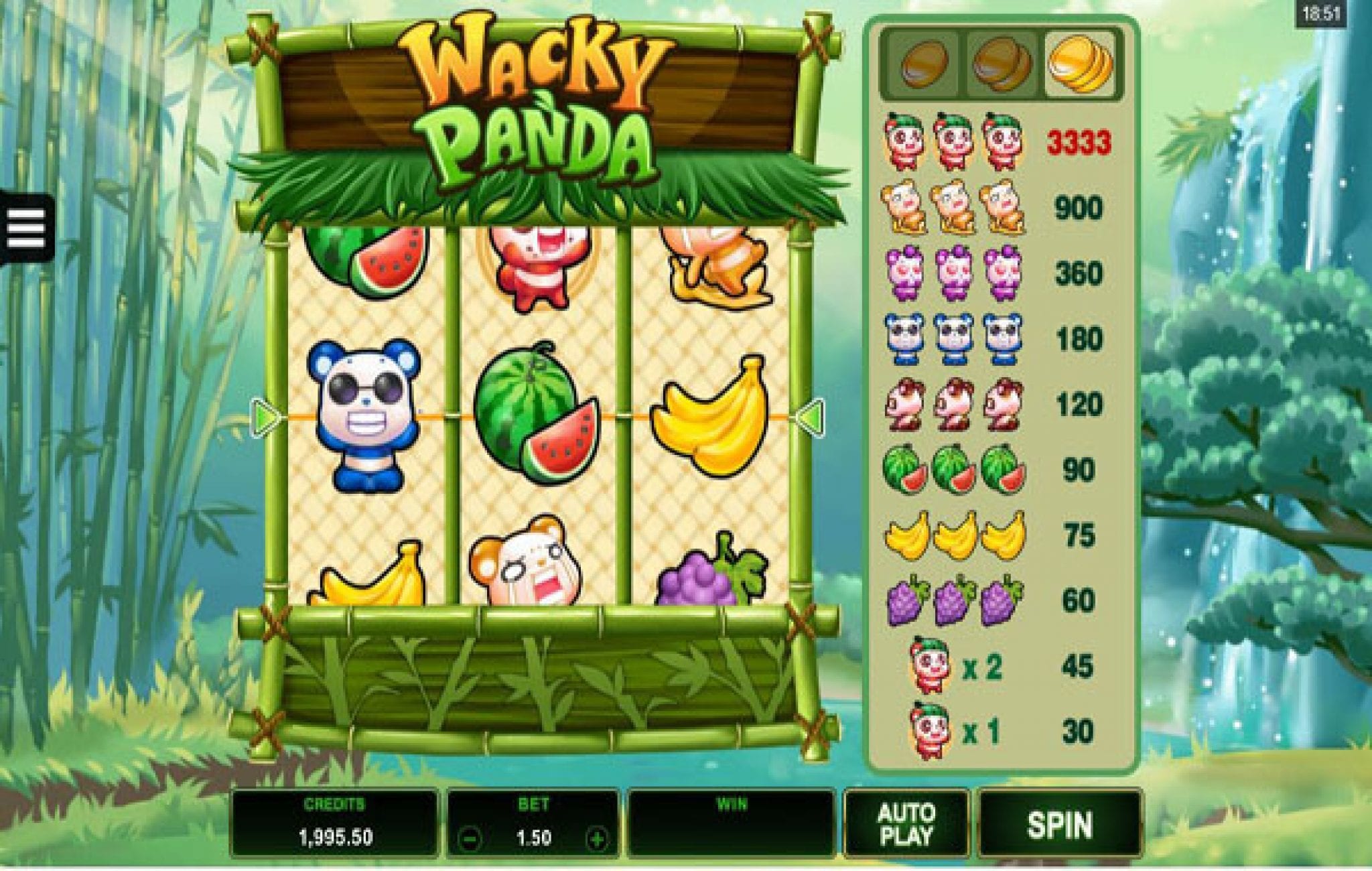 Wacky Panda – Three Reeled Video Slot by Microgaming
